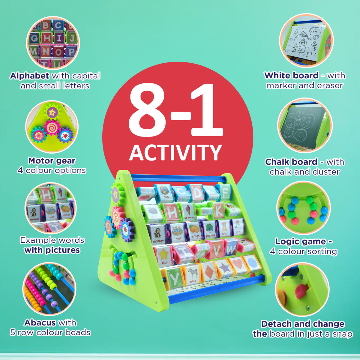 Best 8-in-1 Activity Triangle Toy | Top Activity Toy for Kids – FLYI